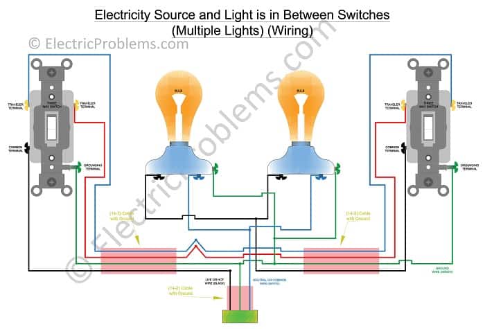 How To Wire A 3 Way Switch With Multiple Lights - Electric Problems How To Wire A 3 Way Switch With Multiple Lights - Electric Problems